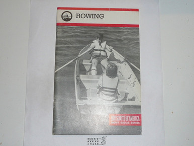 Rowing Merit Badge Pamphlet, Type 9, Red Band Cover, 4-85 Printing