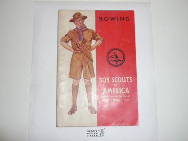 Rowing Merit Badge Pamphlet, Type 4, Standing Scout Cover, 8-42 Printing