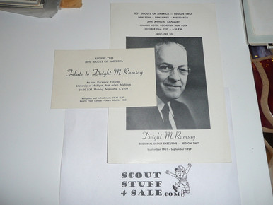 1959 Region 2 Tribute to Dwight Ramsay Invitation and Program