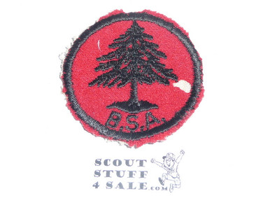 Pine Tree Patrol Medallion Felt w/BSA & Solid Black Ring back 1933-1939 Used withh a small moth hole