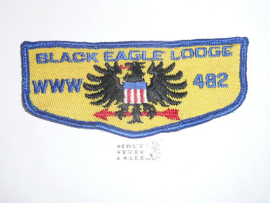 Order of the Arrow Lodge #482 Black Eagle f3 Flap Patch, lite use