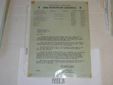 1956 Letter on Boy Scout National Headquarters Stationary from Arthur Schuck Congratulating ...