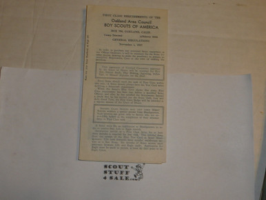 Lefax Boy Scout Fieldbook Insert, First Class Requirements, 1937 ...