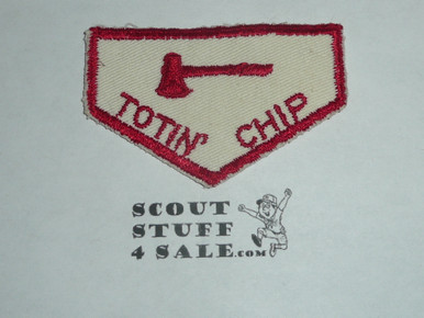 Totin' Chip Boy Scout knife/Axe Award Patch, white c/e twill, no fdl