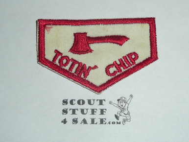 Totin' Chip Boy Scout knife/Axe Award Patch, white c/e twill, no fdl