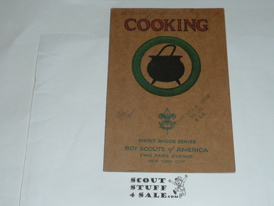 Cooking Merit Badge Pamphlet, Type 3, Tan Cover, 10-33 Printing