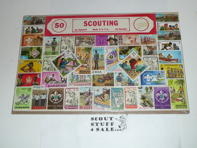 Package of 50 Scouting Postage Stamps from Around the World
