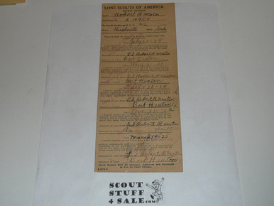 1924 Lone Scouts of America Degree Report