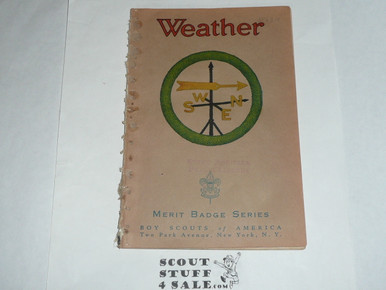 Weather Merit Badge Pamphlet, Type 3, Tan Cover, 2-40 Printing