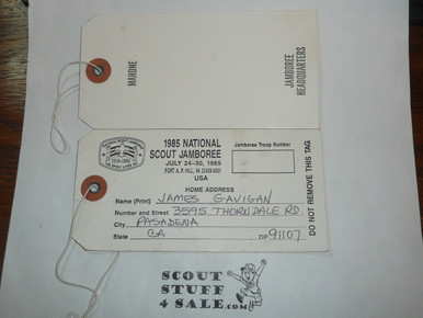 1985 National Jamboree Luggage Tag, Mahone Jamboree Headquarters