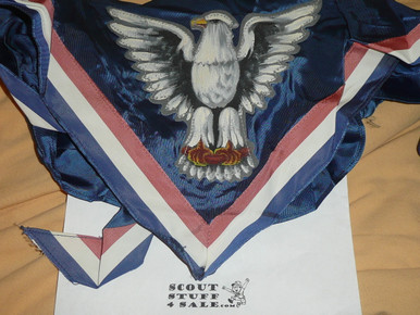 Eagle Scout Neckerchief very early Satin/silk neckerchief with leather ...