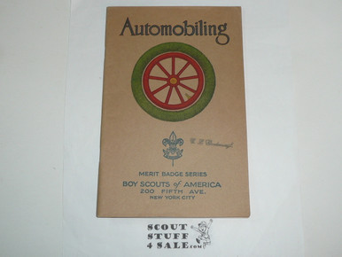 Automobiling Merit Badge Pamphlet, Type 3, Tan Cover, 1925 Printing ...