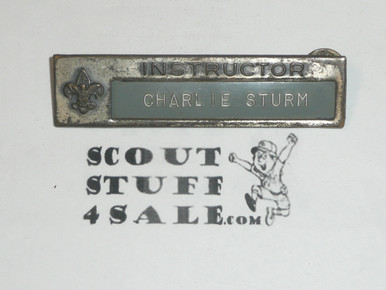Boy Scout Instructor Metal Name Badge