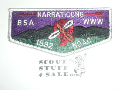 Order of the Arrow Lodge #9 Narraticong s14 1992 NOAC Flap Patch - Boy Scout
