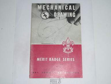 Mechanical Drawing Merit Badge Pamphlet, Type 6, Picture Top Red Bottom ...