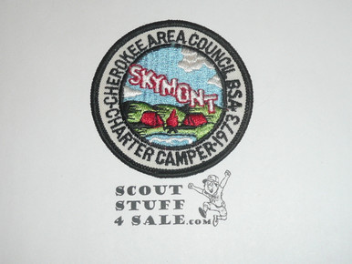 Skymont Scout Reservation Charter Camper Patch, Cherokee Area Council, 1973