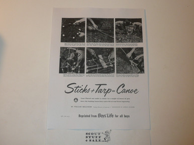 Sticks + Tarp = Canoe, By Green Bar Bill, Boys' Life Single Topic Reprint