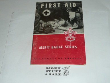 First Aid Merit Badge Pamphlet, Type 6, Picture Top Red Bottom Cover ...