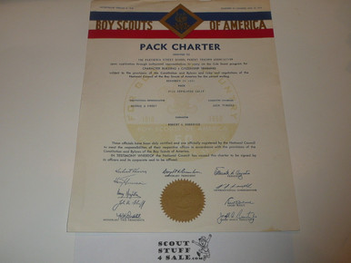 1961 Cub Scout Pack Charter, November, BSA 50th Anniversary