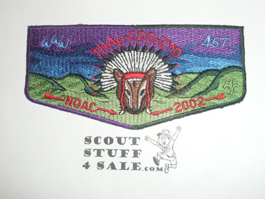 Order of the Arrow Lodge #457 Thal-Coo-Zyo s52 2002 NOAC Flap Patch