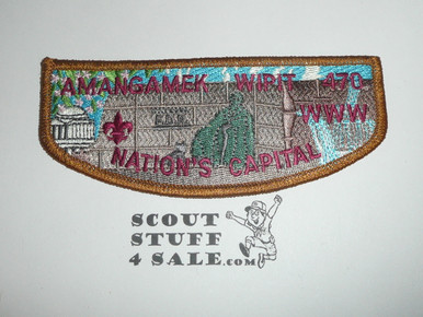 Order of the Arrow Lodge #470 Amangamek-Wipit s72 FDR Memorial Flap Patch