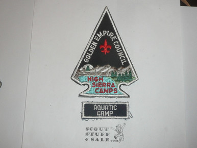 High Sierra Camps Patch, Golden Empire Council, 1974, Aquatic Camp Segment Patch, segment only