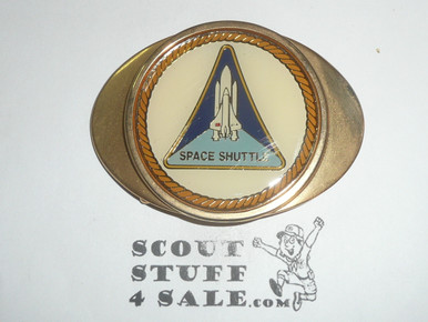Space Shuttle Program 24k Gold Plate Belt Buckle, NASA, New in Bag