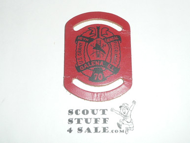 1970 16th Annual U.S. Grant Pilgrimage Leather Neckerchief Slide
