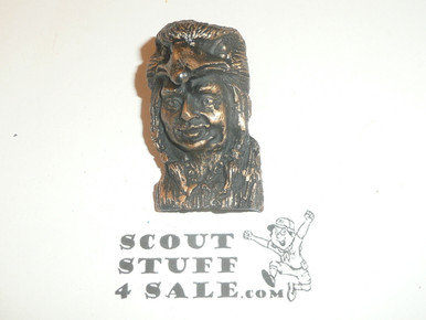 Indian with Eagle Headdress Plaster Neckerchief Slide