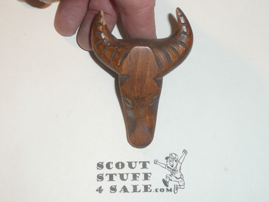 Steer Head Carved Wood Neckerchief Slide #7
