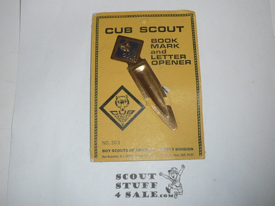 1950's Cub Scout Brass Bookmark on Card