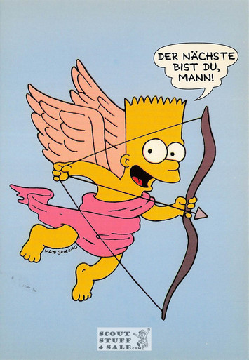 The Simpsons Cartoon German Postcard by Classico San Francisco #342-019