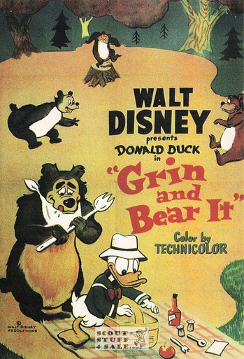 Donald Duck "Grin and Bear It" Walt Disney Cartoon Postcard Classico SF ...