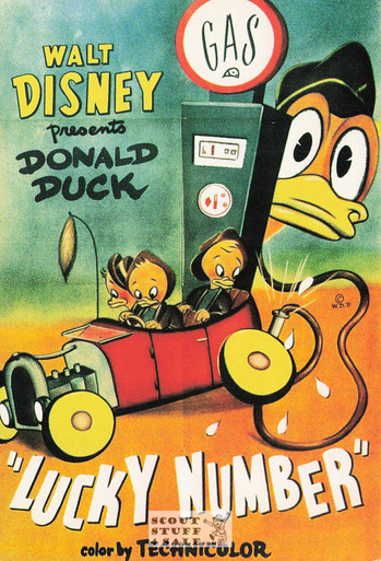 Donald Duck "Lucky Number" Walt Disney Cartoon Postcard Classico SF ...
