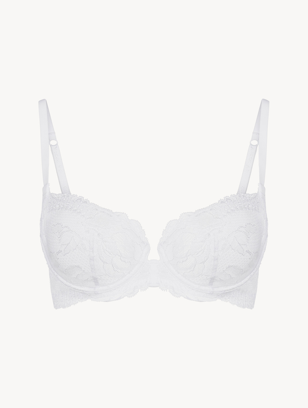 White lace balconette bra