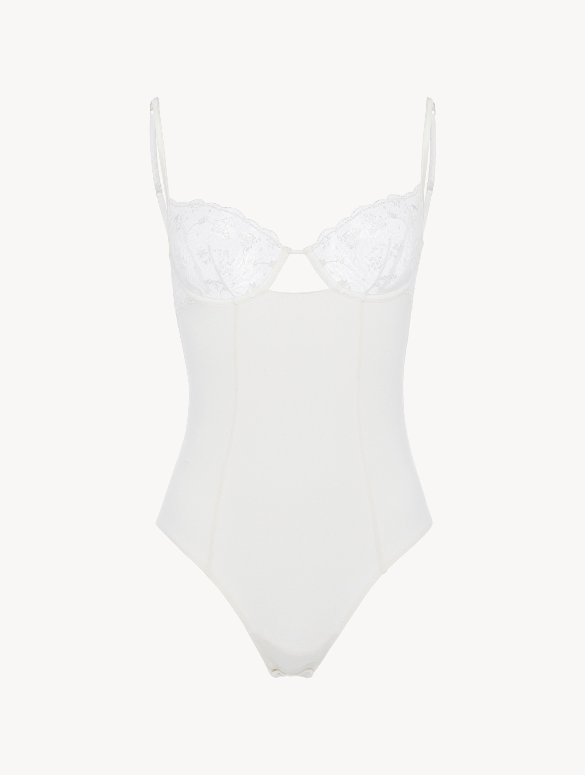 White lace triangle bra