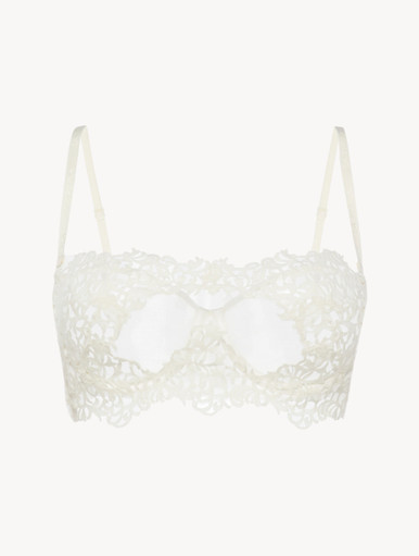 Underwired Bra With Macrame In Off-white | La Perla