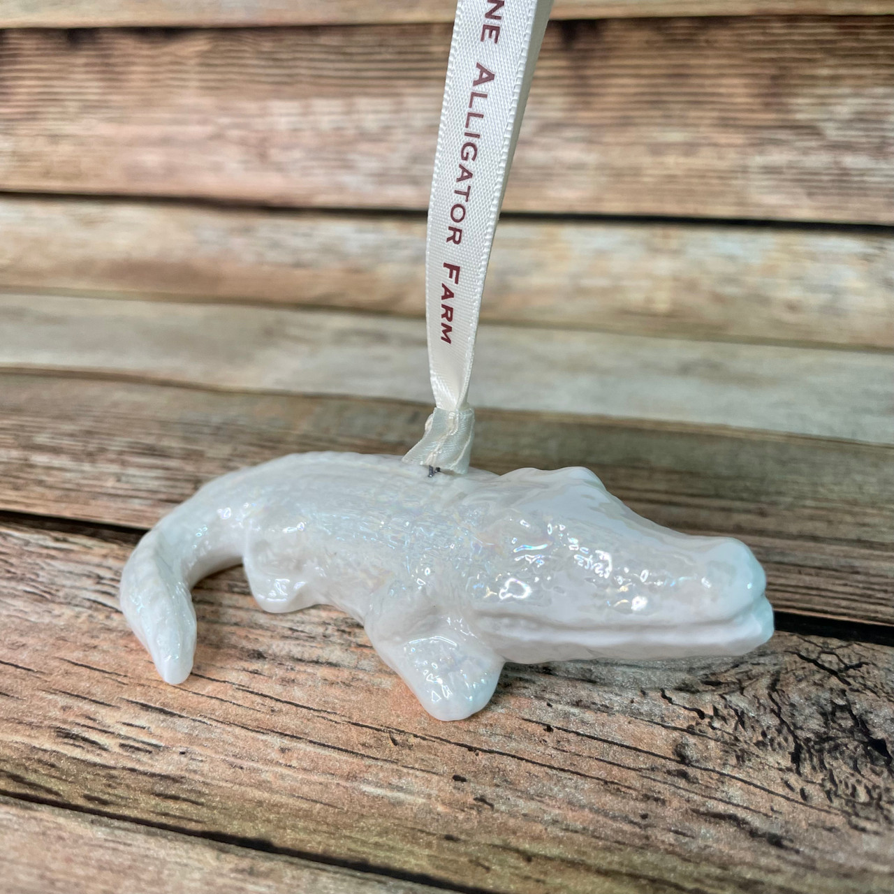 White Alligator Porcelain Ornament