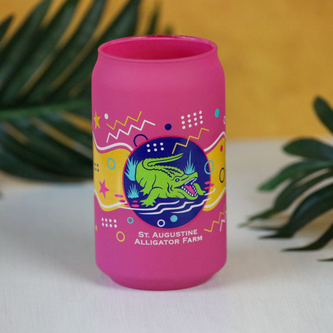 Retro Alligator Farm Glass Can