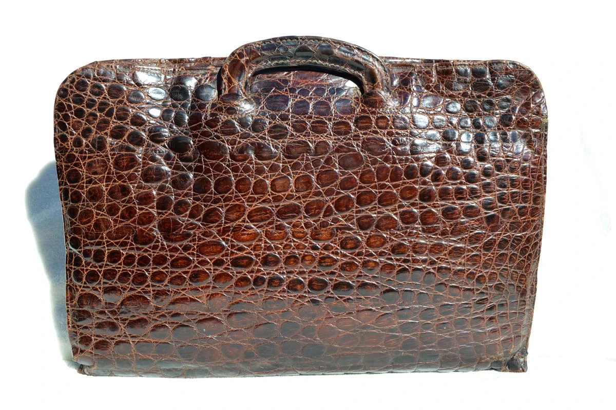 Lovely 1950's-60's ALLIGATOR Belly Skin PORTFOLIO Case Briefcase ...