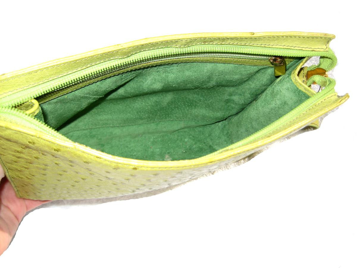 Chartreuse Green 1990's OSTRICH Skin CLUTCH Bag - HANDBAG GALLERY ...