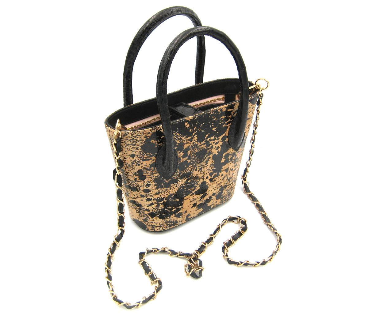 Petite 2010's Painted Cork & ALLIGATOR Skin Handbag Tote - Barfield ...