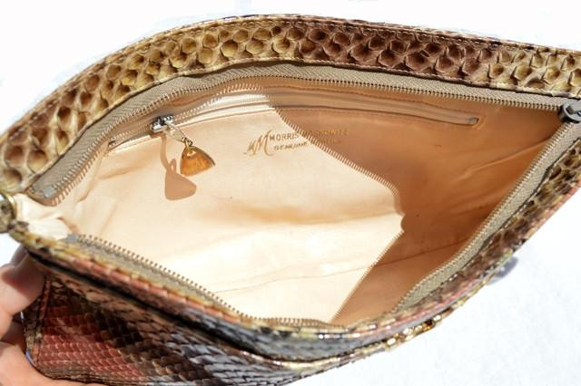 1980's Pastel PYTHON Snake Skin CLUTCH Shoulder Bag - Morris Moskowitz ...