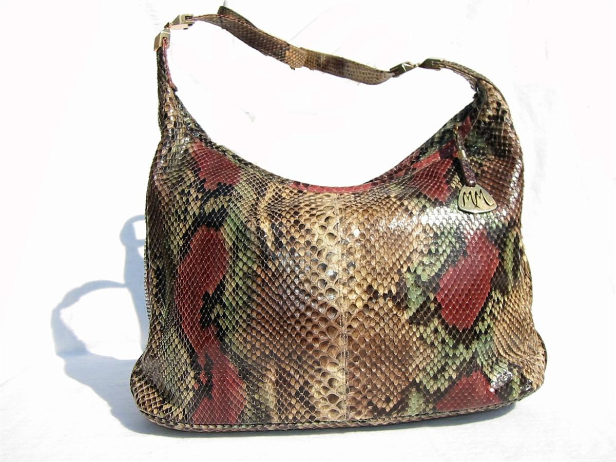 1970's-80's PASTEL PYTHON Skin Shoulder Bag - MOSKOWITZ - Vintage Skins