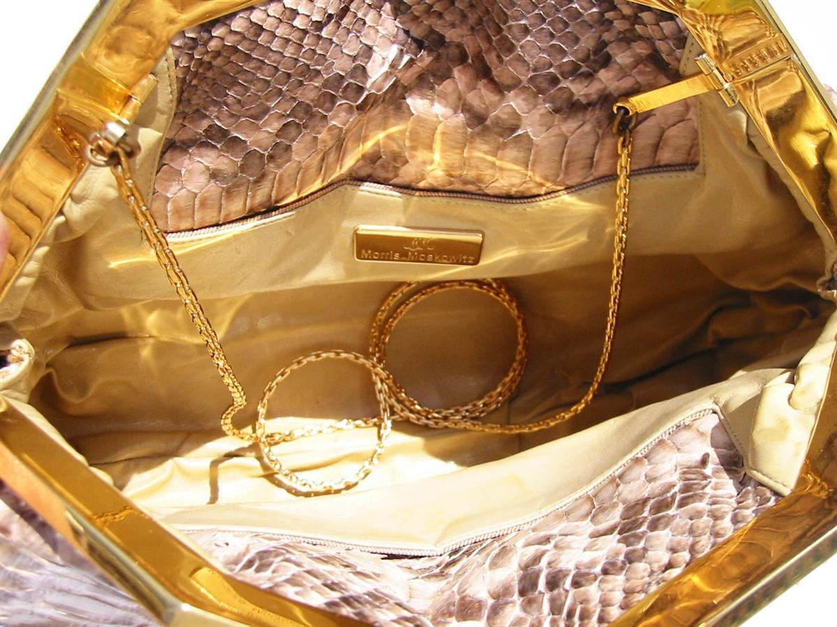 HUGE 1970's-80's PYTHON Snake Skin Clutch - MORRIS MOSKOWITZ - Vintage ...