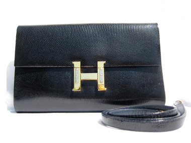 Stunning 1980's BLACK Lizard Skin Clutch Shoulder Bag - FINESSE LA ...