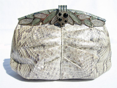 1970's-80's FINESSE LA MODEL METALLIC PYTHON Snake Skin Clutch S-010a ...