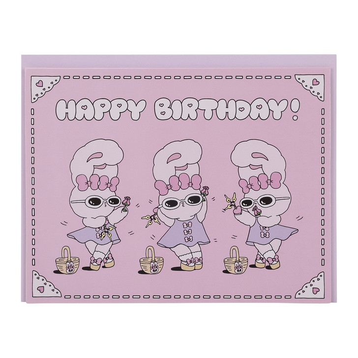 Esther Bunny Birthday Cards – Kawaii Greeting Cards | Jellybeet