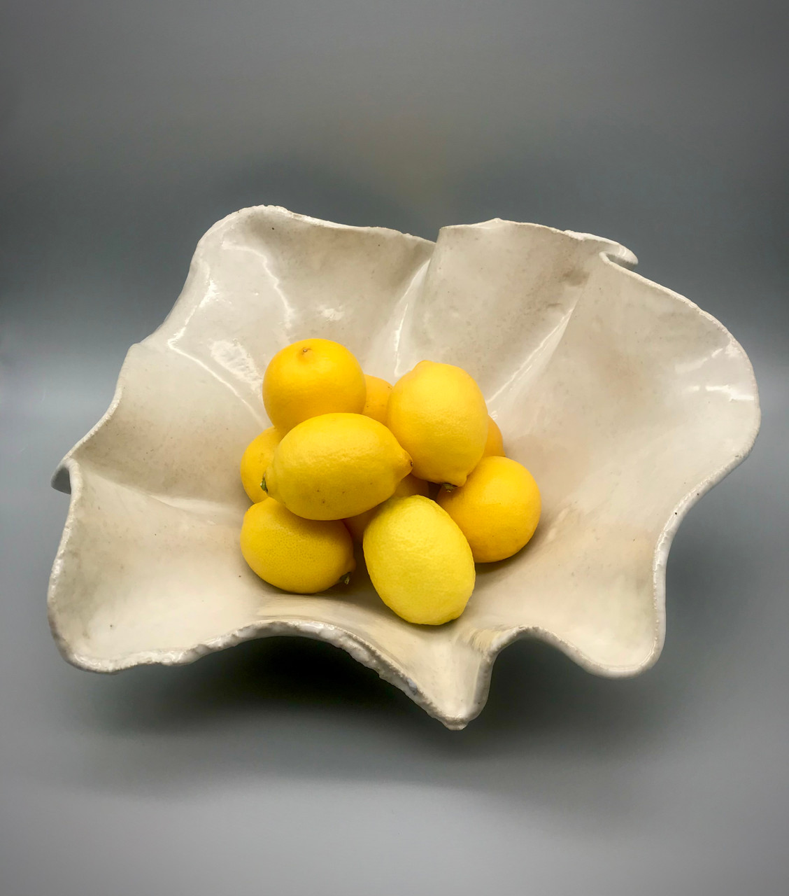 Wavy Ceramic Fruit Bowl in Milky White by Monika Krajewska, Maison ...