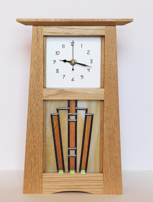 Oak Clock with Leaded Glass Panel 15 by Archie McDonald SOLD - The ...